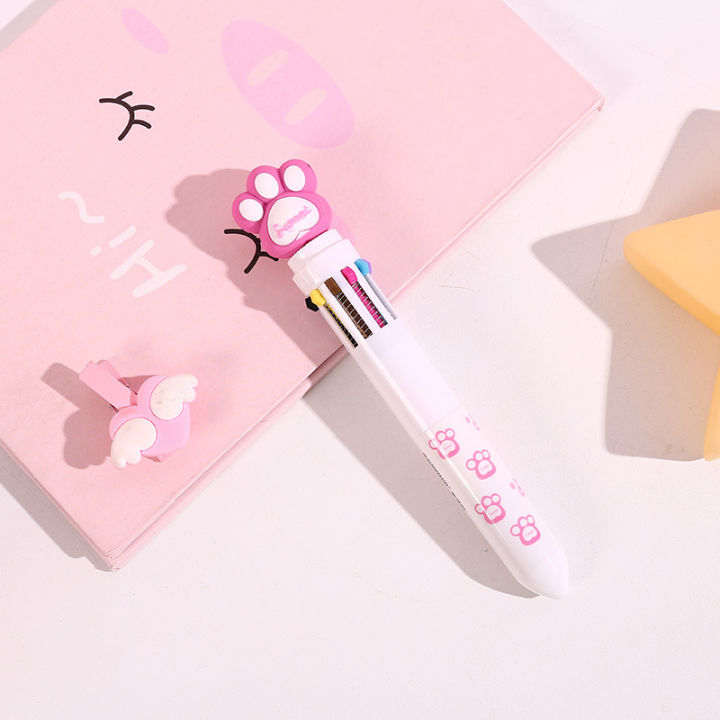 【SmartHorizon】Cute Piglet Ten Color Ballpoint Color Multifunction Press ...