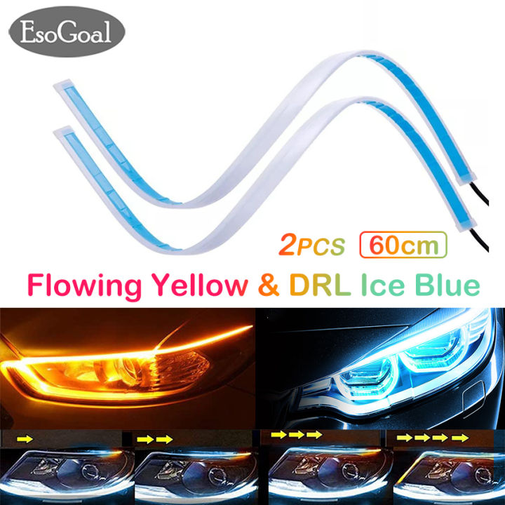 EsoGoal Car LED S-trip LED Headlight S-trip Tailgate Light 2PCS A-uto ...