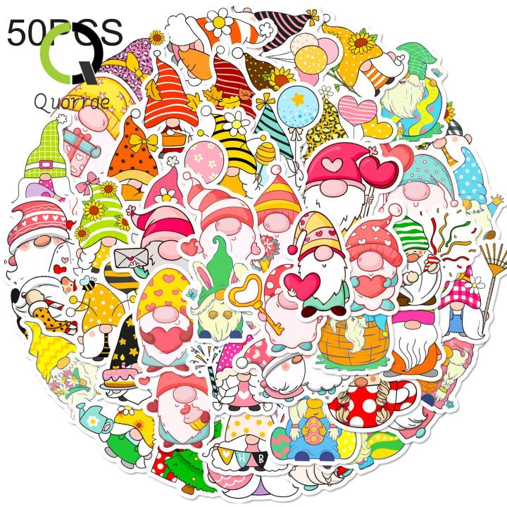 Quorrae Waterproof Dwarf Sticker 50pcs Cute Gnome Sticker Set ...