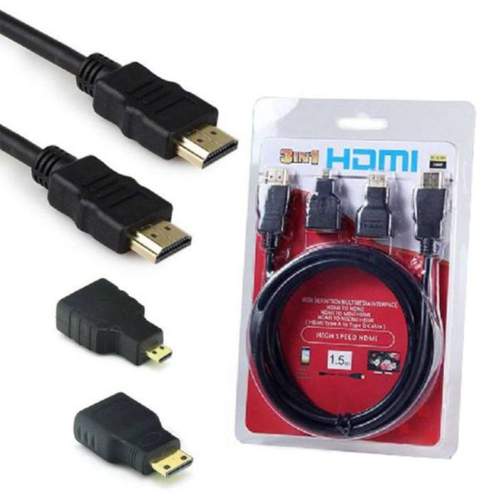 3 in 1 Hdtv CableHdmi to Mini Hdmi & Micro Hdmi | Daraz.lk
