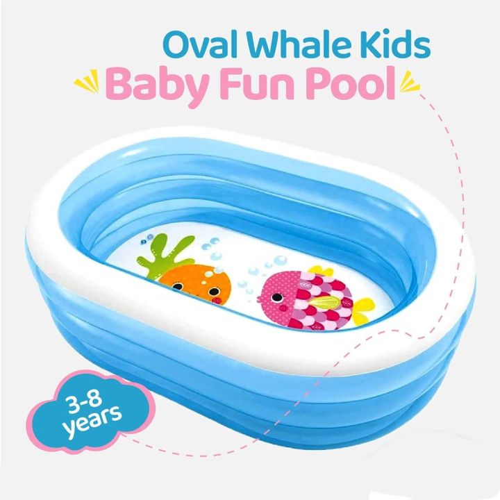 Toy Imagine™ Inflatable Oval Whale Fun Swimming Pool for Kids 1 to 5 ...