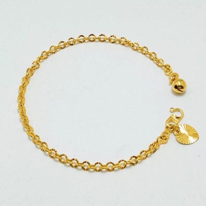 Bracelet (2.5mm) Rantai Tangan Emas Korea 24K (Gold Plated) | Daraz.lk