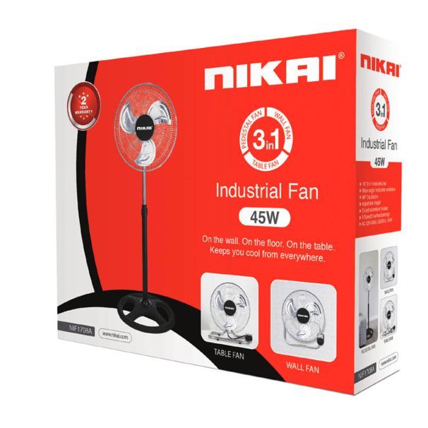 Nikai 3 in 1 Electric Pedestal Fan with Remote Control, 45 Watts | Daraz.lk