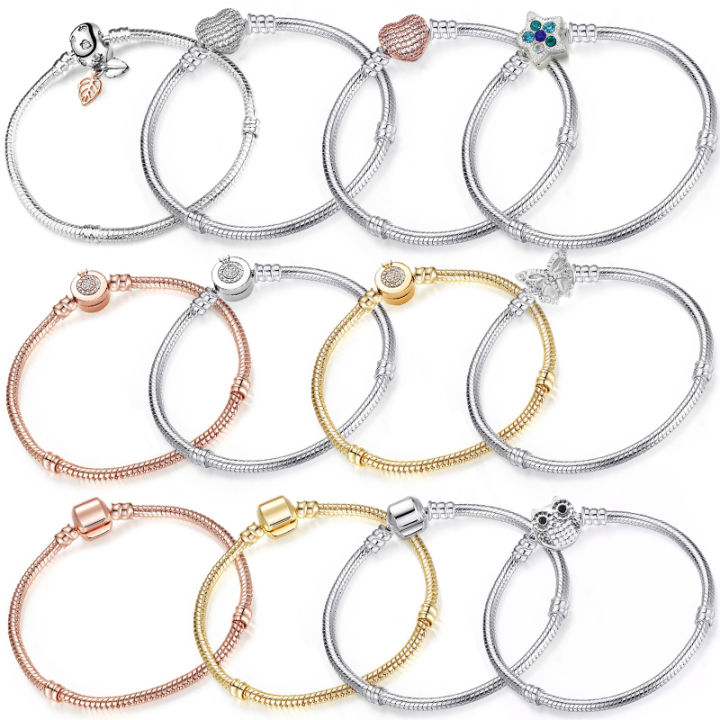 High Quality Snake Bone Basic Chain Charm Bracelet Fit Original DIY ...