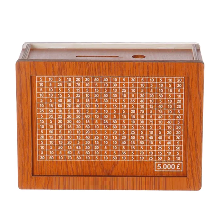 Money Saving Box, Wooden Cash Vault for Kids and Adults, Reusable Money ...