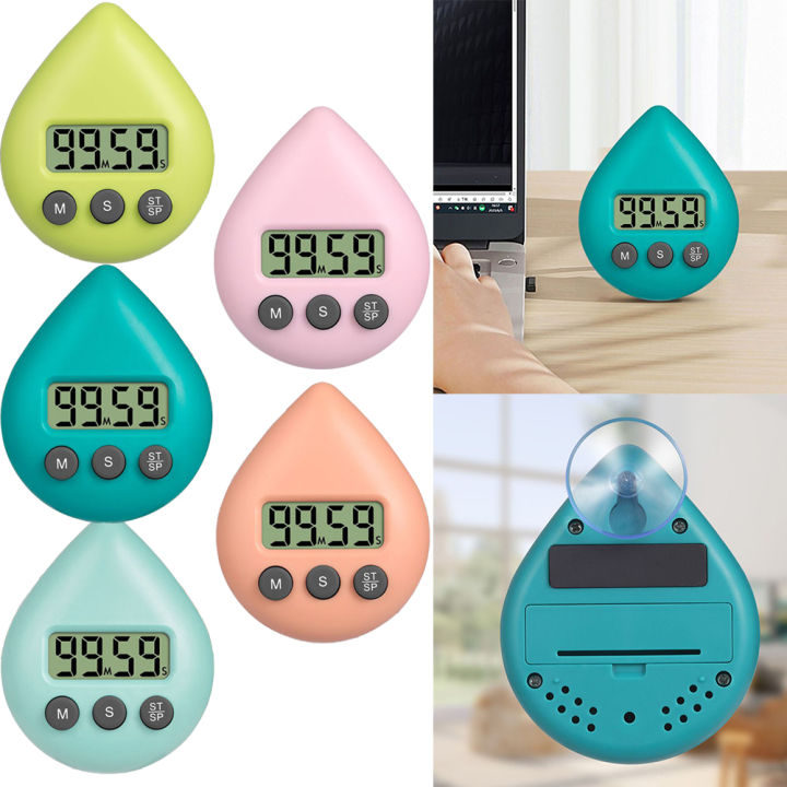 Digital Kitchen Timer Water Drop Electronic Alarm Clock Three Color ...
