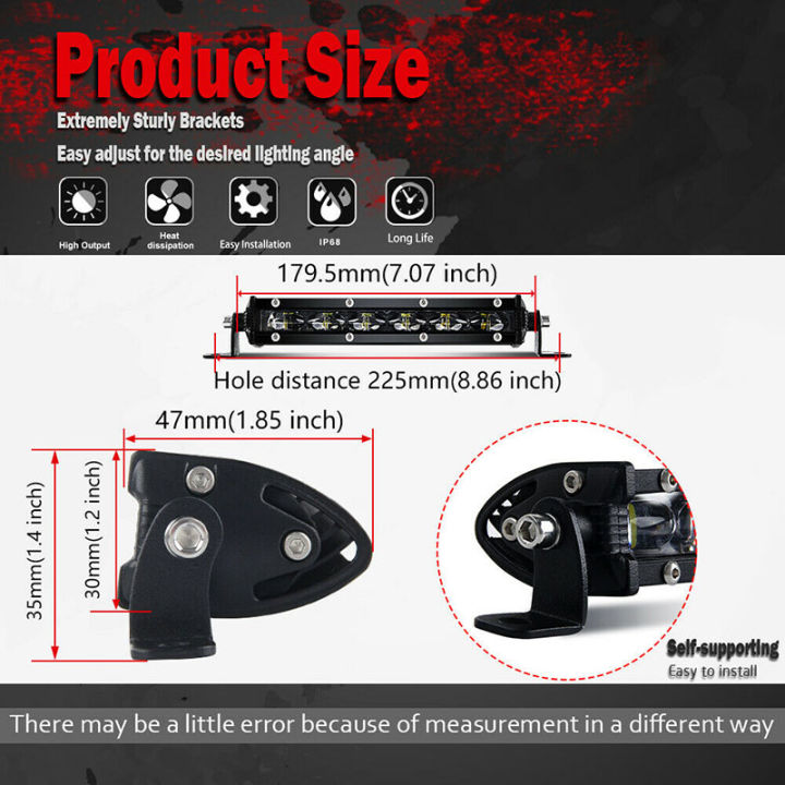 8inch 480w Led Work Bar Flood Spot Beam Offroad 4wd Suv Driving Fog ...