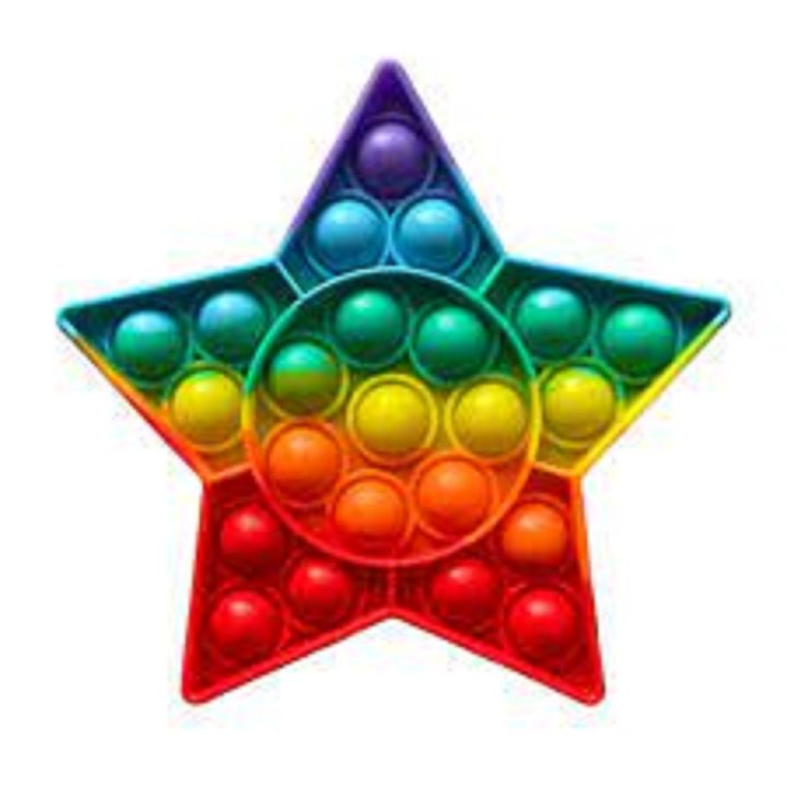 Popit Rainbow Stare Shape Fidgets Toy Push Bubble Popping Game | Daraz.lk