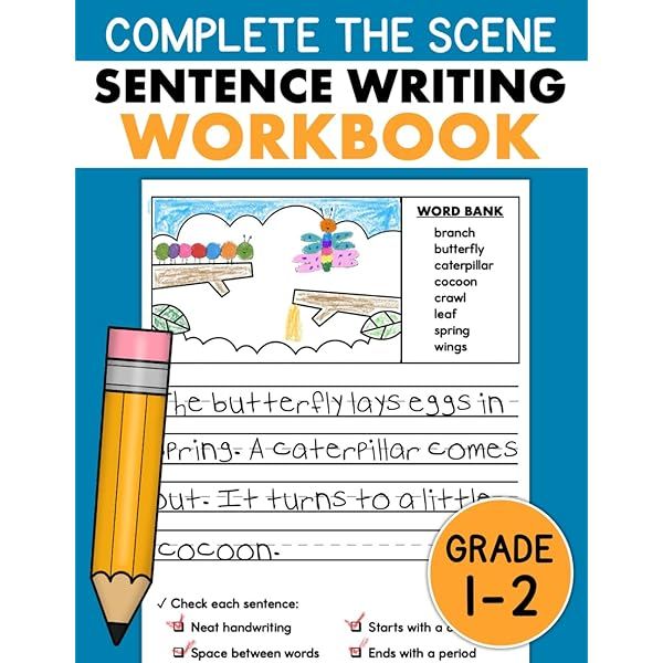 Sentence Writing Workbook Grades 1 to 2: Writing Sentences Practice for ...