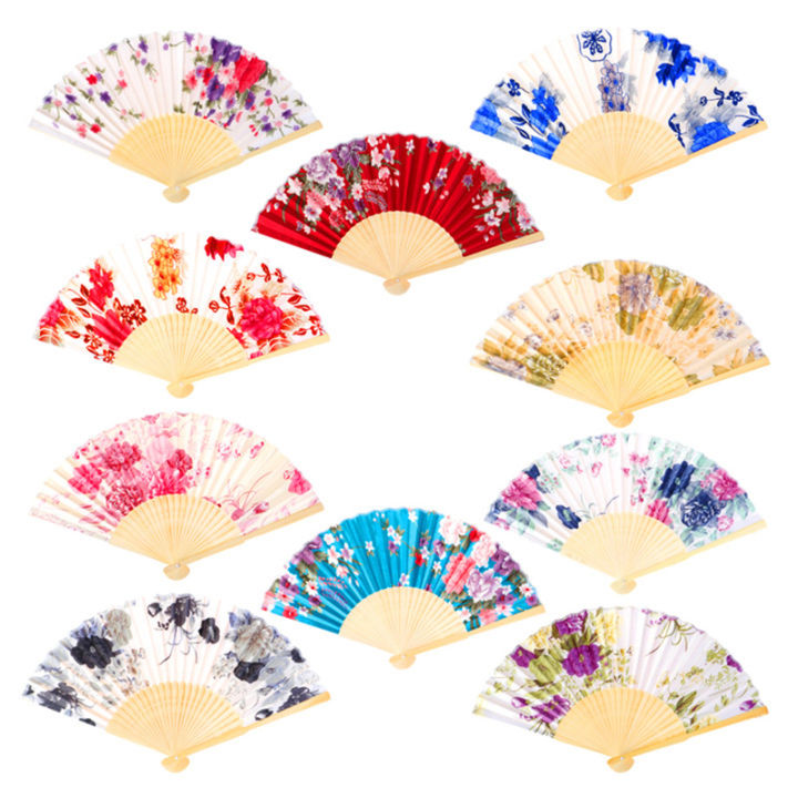 Silk Fan Chinese Japanese Style Folding Fan Wedding Fan Art Gifts Dance ...