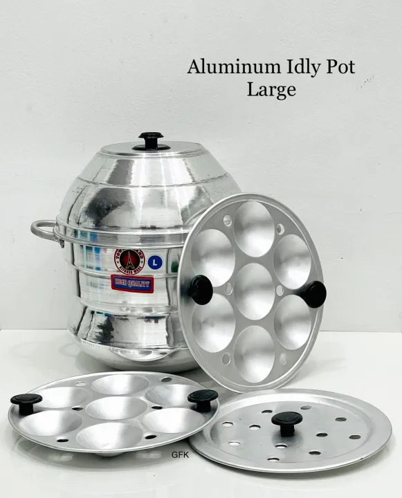 High Quality Aluminium Idli Make Idly Steamer Cooker with 2 Idly Plates ...