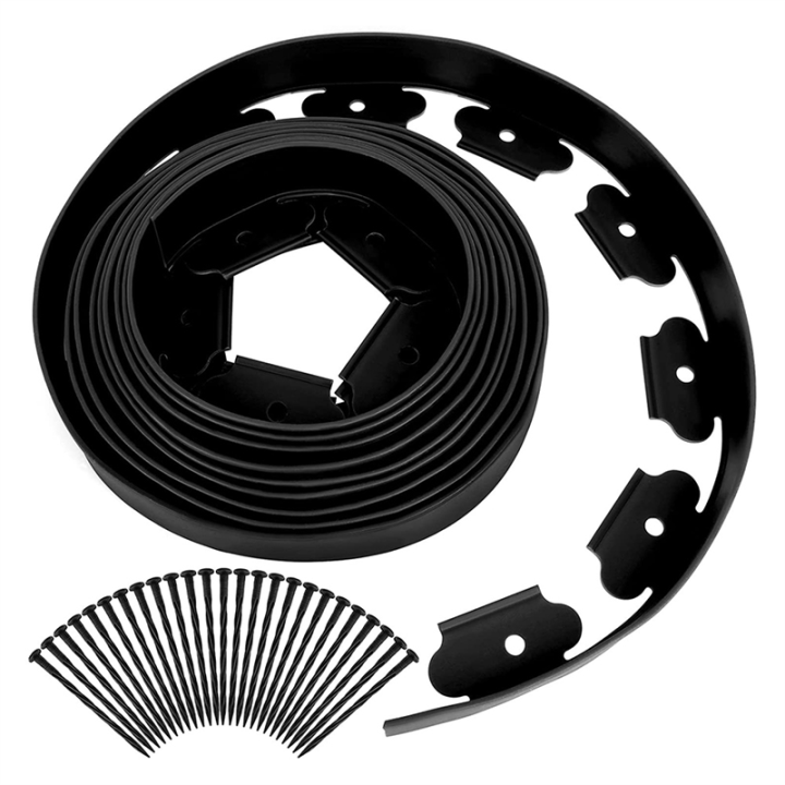 Landscape Edging,16.4FT Garden Edging with 15 Edging Stakes, Rubber ...