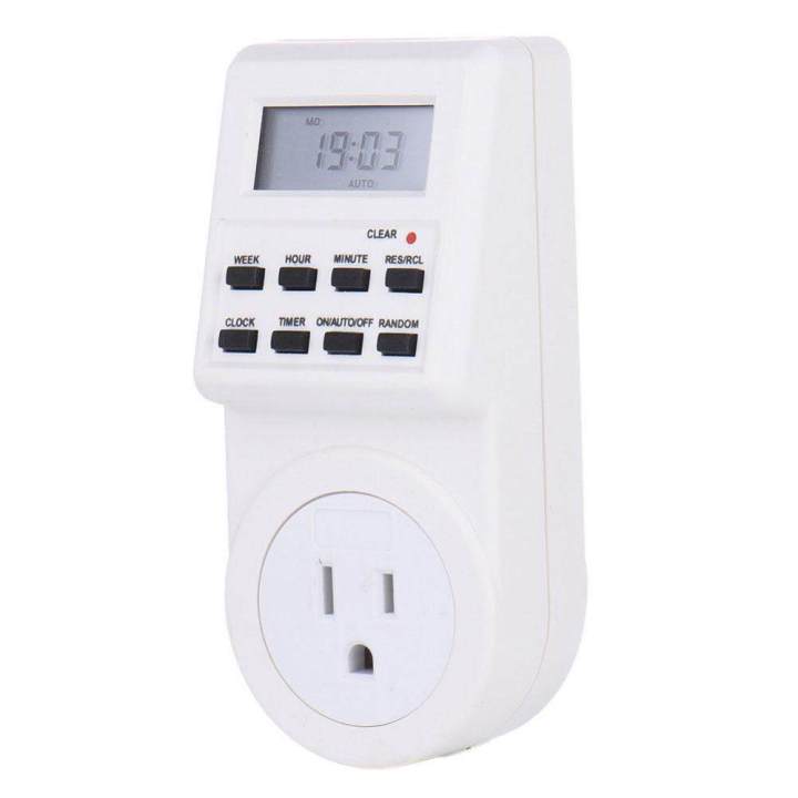 US Plug 120V Plug-in Energy-saving Programmable Timer Switch Socket With Clock Summer Time ...