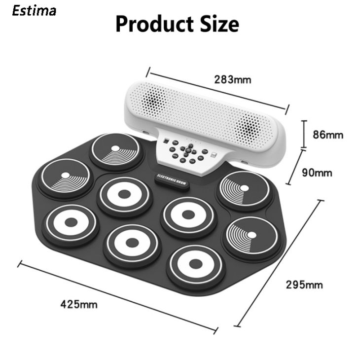 Roll Up Drum Dual Speaker Large Volume Rechargeable Dtx Games ...