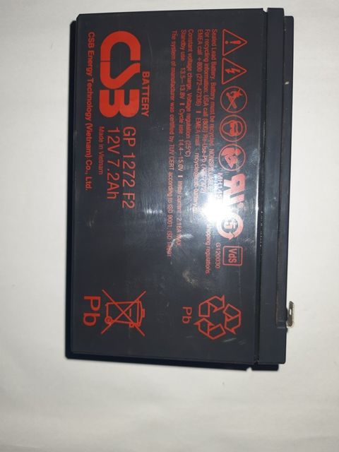 UPS Battery CSB 1272 F2 12V 7.2Ah CSB GP1272F2, 12 Volt/7.2 Amp Hour Sealed Lead Acid Battery ...