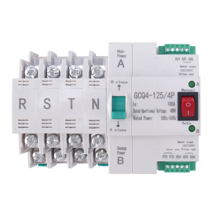 3X MCB Type Dual Power Automatic Transfer Switch 4P 100A ATS Circuit Breaker Electrical Switch ...
