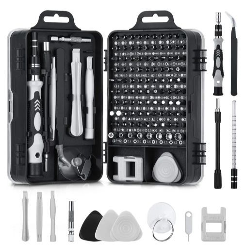 115 in 1 Professional Repair Tool Kit Precision Screwdriver Set Magnetic Screw Driver Set Black ...