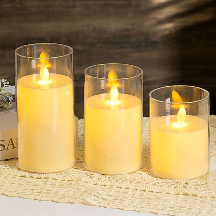Romantic Rechargeable LED Flameless Candles Realistic Flickering with ...