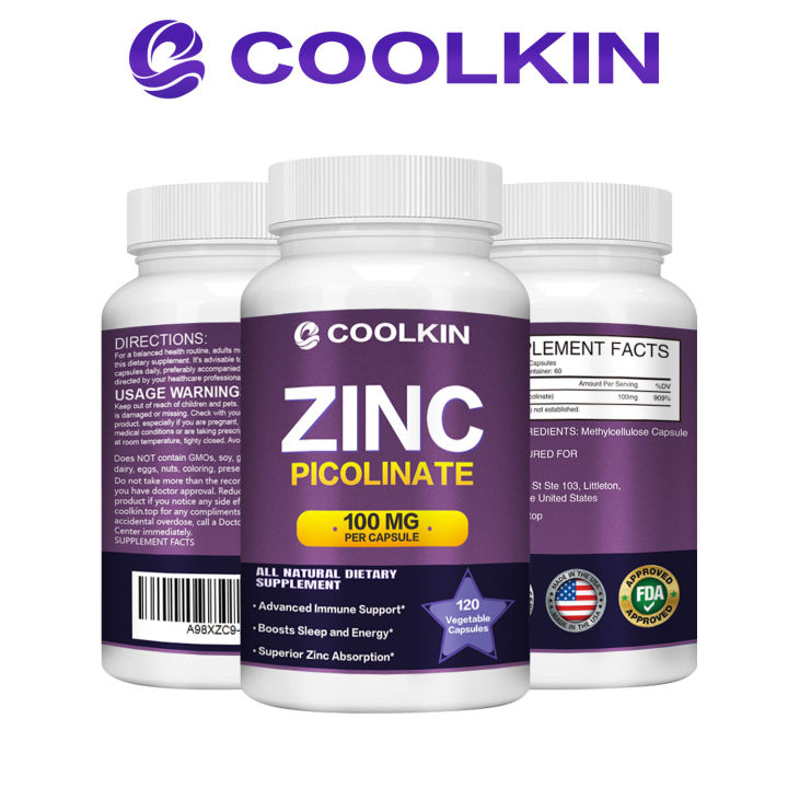 Zinc Picolinate, 100 mg Per Serving, Supports Immune Health, Promotes ...