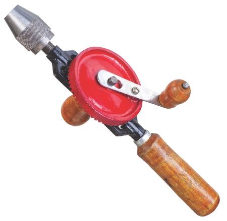 Manual hand drill 6mm WOOD HANDLE (1/4") hand power drill for wood ...