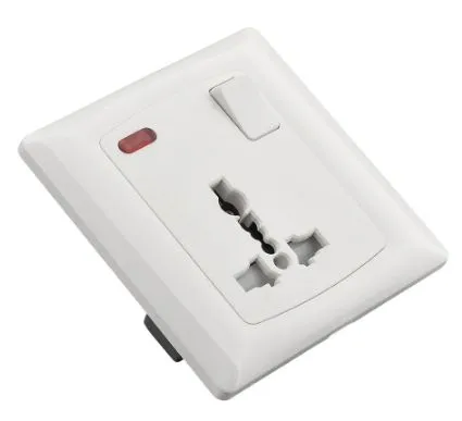 Single Power Electric Socket Outlet white Wall Universal Socket Switch ...