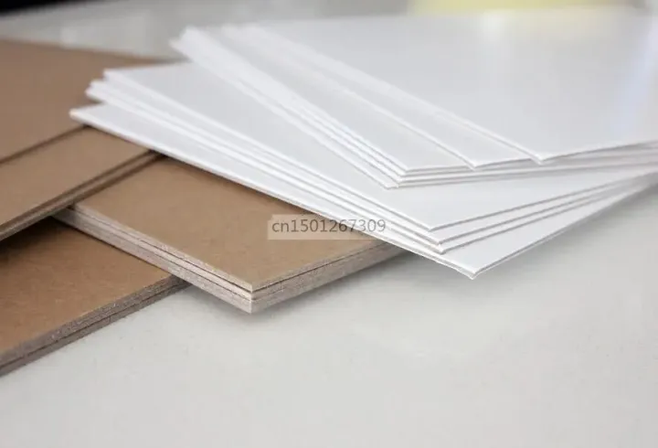 20 Sheets Size A5 Brown Kraft Chipboard Heavy Cardstock Blank White ...