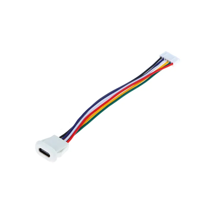 6 Pin Press Type USB Connector Type-C Waterproof With PH 2.0 Female ...