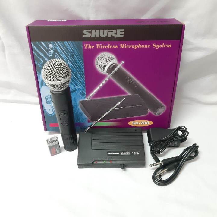 SHURE SH- 200 wireless single hand microphone quartz locked receiver | Daraz.lk