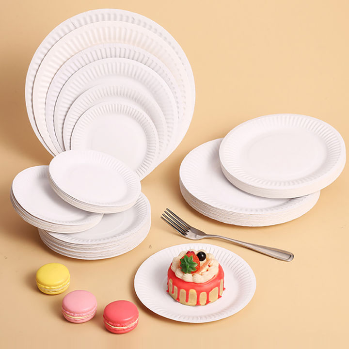 Set Disposable Birthday Cake Paper Plate Circular Paper Plate Nordic ...