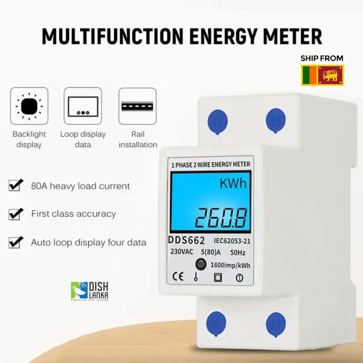 Digital Backlight Single Phase Energy Meter Power Consumption Meter ...