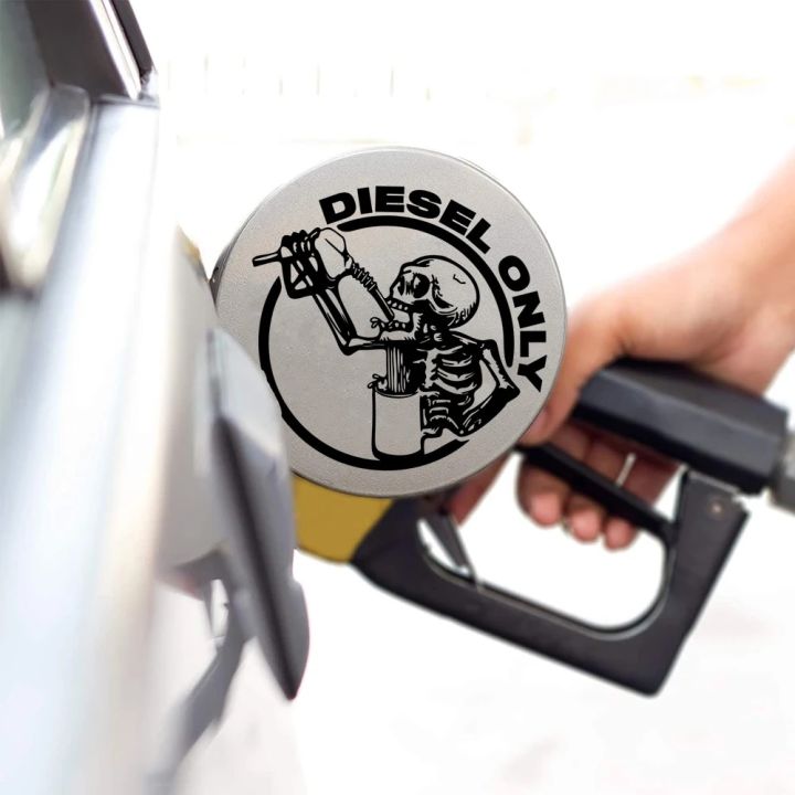 Diesel Only Skeleton Skull Car Sticker Decal for Fuel Tank Cap 4x4 ...