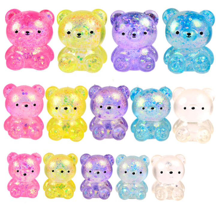 【Nice Day Toy Findings Store】Glitter Gummy Bear Needoh Small Cute Anti ...