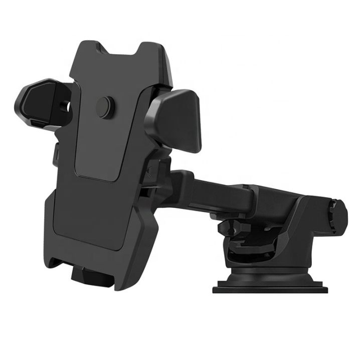 Long Neck One Touch Car Phone Holder - For Cars & Three Wheels - Black | Daraz.lk