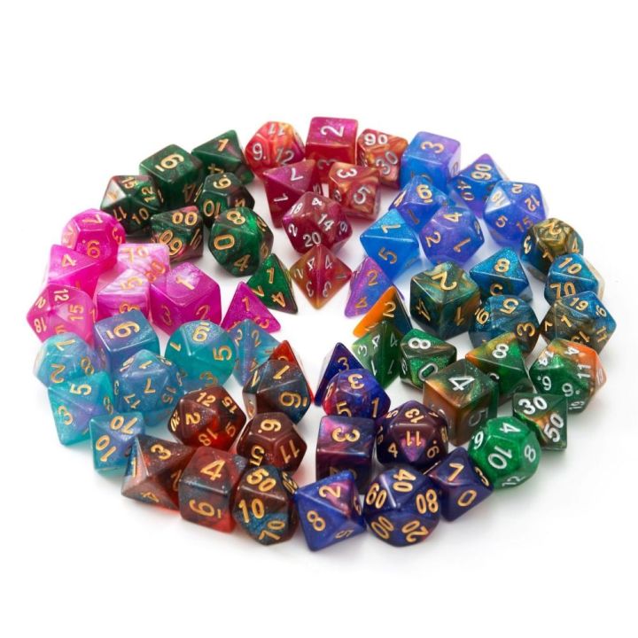 7Pcs/set D12 D20 7-Die D4 D6 D8 D10 Table Game DND Dice Game Dice ...