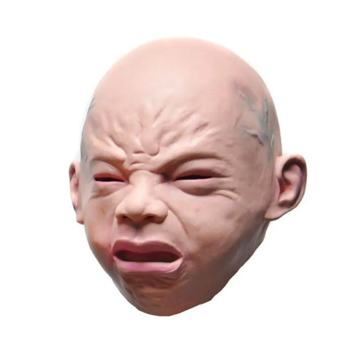 Wangn New Latex Old Baby Full Face Mask Halloween Party Mask Creeping ...