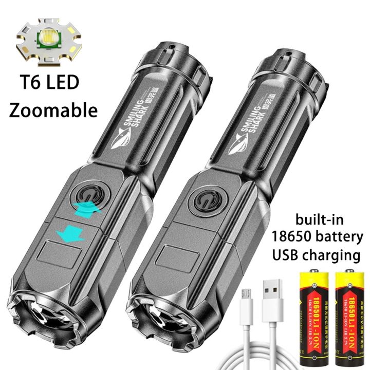 [Featured] In Stock T6 USB Rechargeable Super Bright Zoom Tactical Led ...