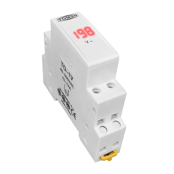 Din Rail Single Phase Voltage Meter AC 40-500V Modular Voltmeter Gauge ...