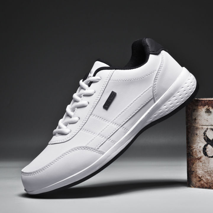 Fashion men Sports running shoes Lightweight Leather Street Style ...