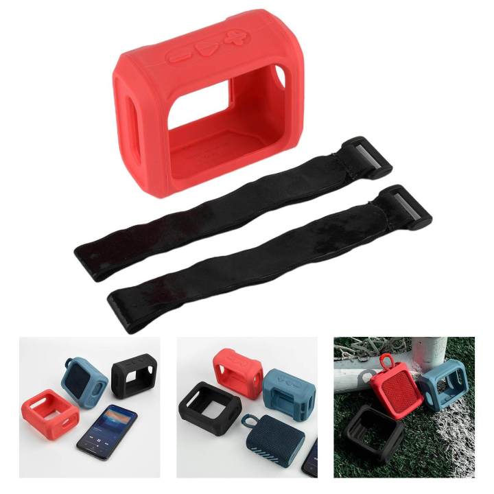 Red Silicone Case Sleeve for JBL Go 3 Portable Speaker Waterproof Soft ...