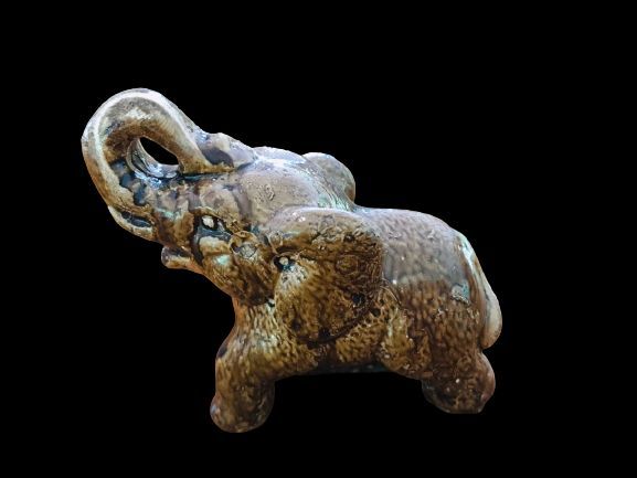 Old Chinese Hongshan Culture Meteorite Carved Animal Fu Elephant Statue ...