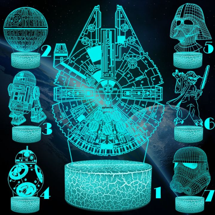 VCity Death War Yoda 3D Night Light Creative Visual Lamp Led Bedroom ...
