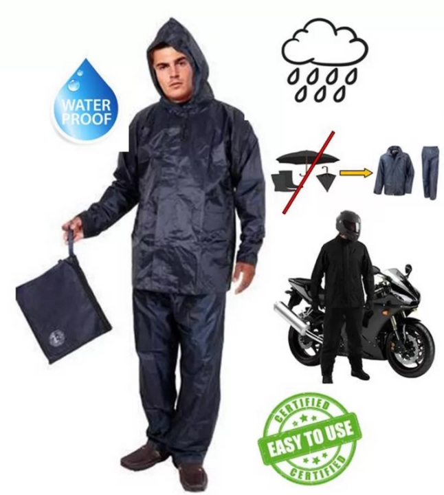 Rainproof Motorcycle Rainsuit: Durable Raincoat and Pants Kit for ...