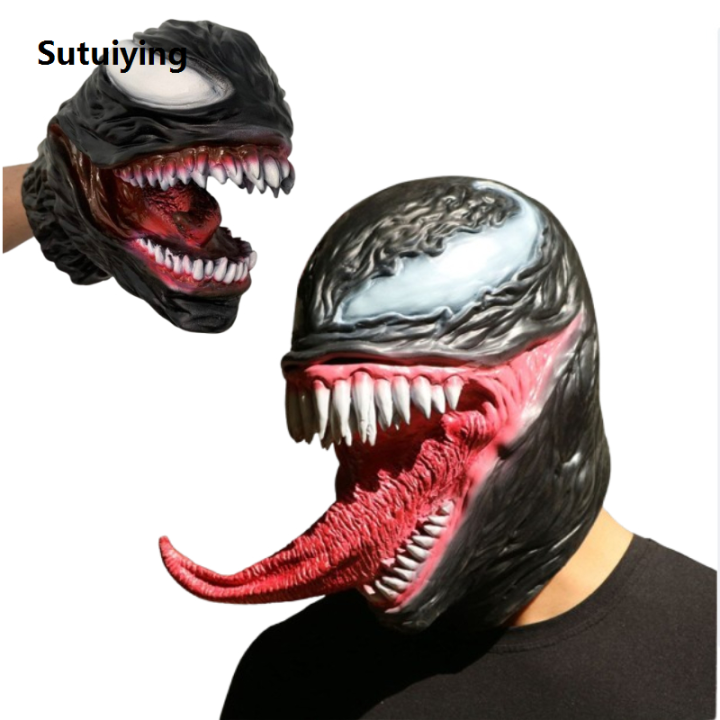 Sutuiying 2025 New Venom Long Tongue Mask Superhero Cosplay Prop Horror ...
