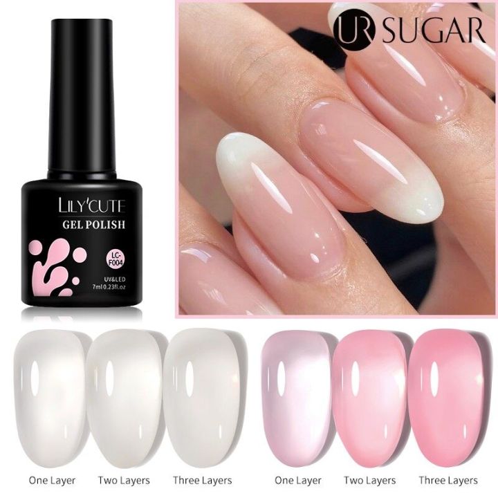 UR SUGAR 7ML Jelly Pink Nude Gel Nail long Polish Vernis Semi Permanent ...