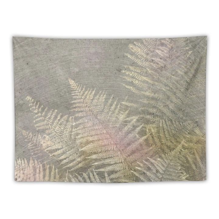 Fossil Rose Gold Fern on Brushed Stone Tapestry Home Decor Wall ...
