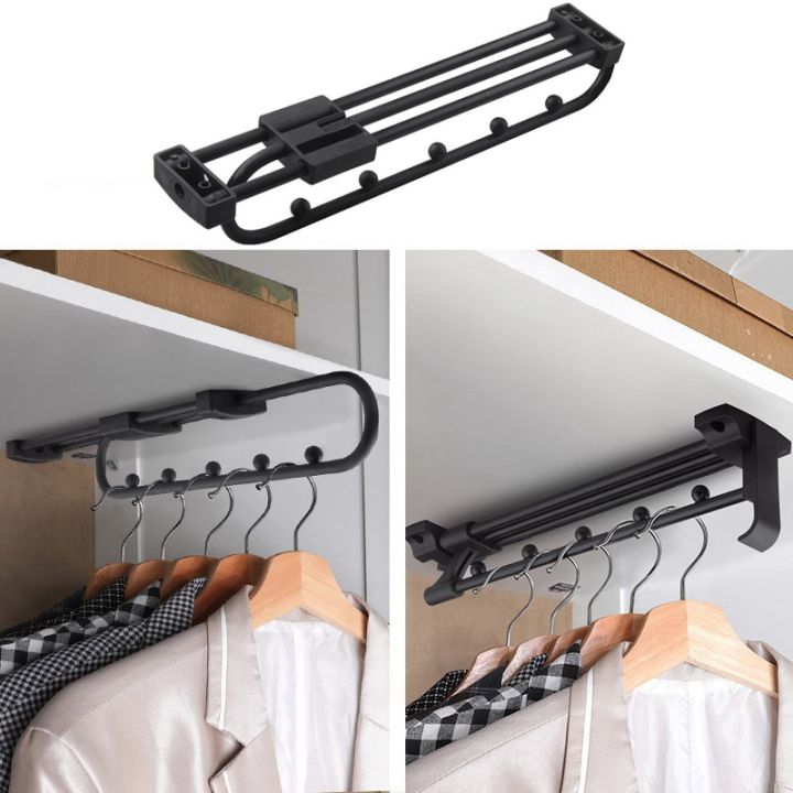 Upgrade Top Loading Adjustable Clothes Rails Wardrobe Out Retractable ...