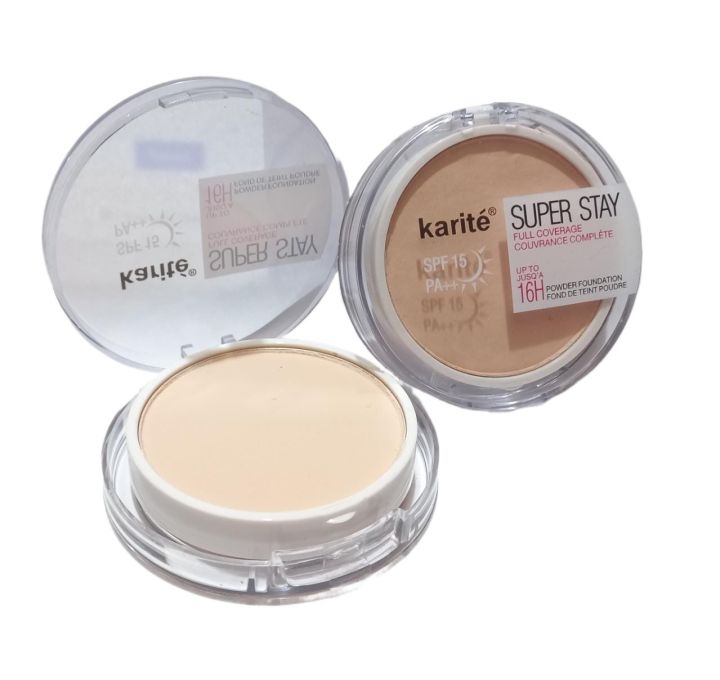 KARITE SUPER STAY FULL COVERAGE POWDWER FOUNDATION #1 | Daraz.lk