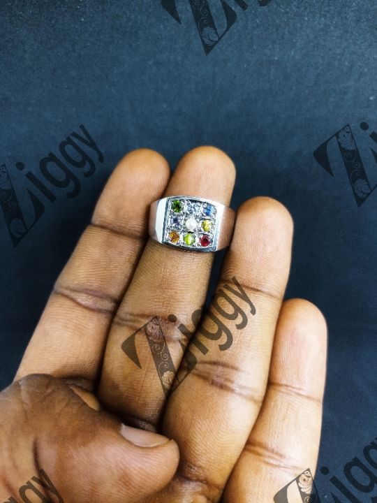 Silver Navaratna Ring | Daraz.lk