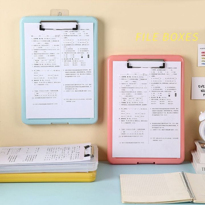 4 Color Memo Clip Board A4 File Clipboard Box Case Large Capacity File ...