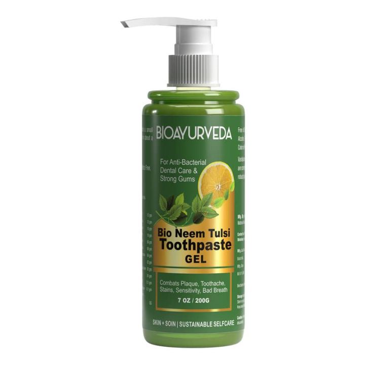 BIOAYURVEDA Bio Neem Tulsi Toothpaste Gel for Anti-Bacterial Dental ...